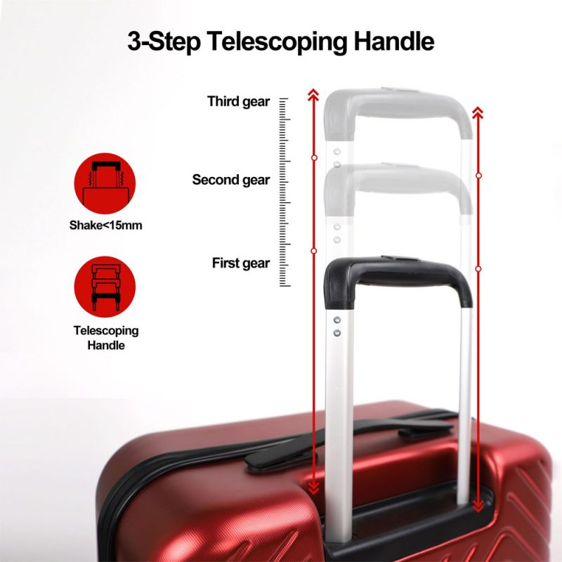 NEWCOM Hardside Luggage Set Suitcase with TSA Lock 3-Piece Set 20"/24 ...